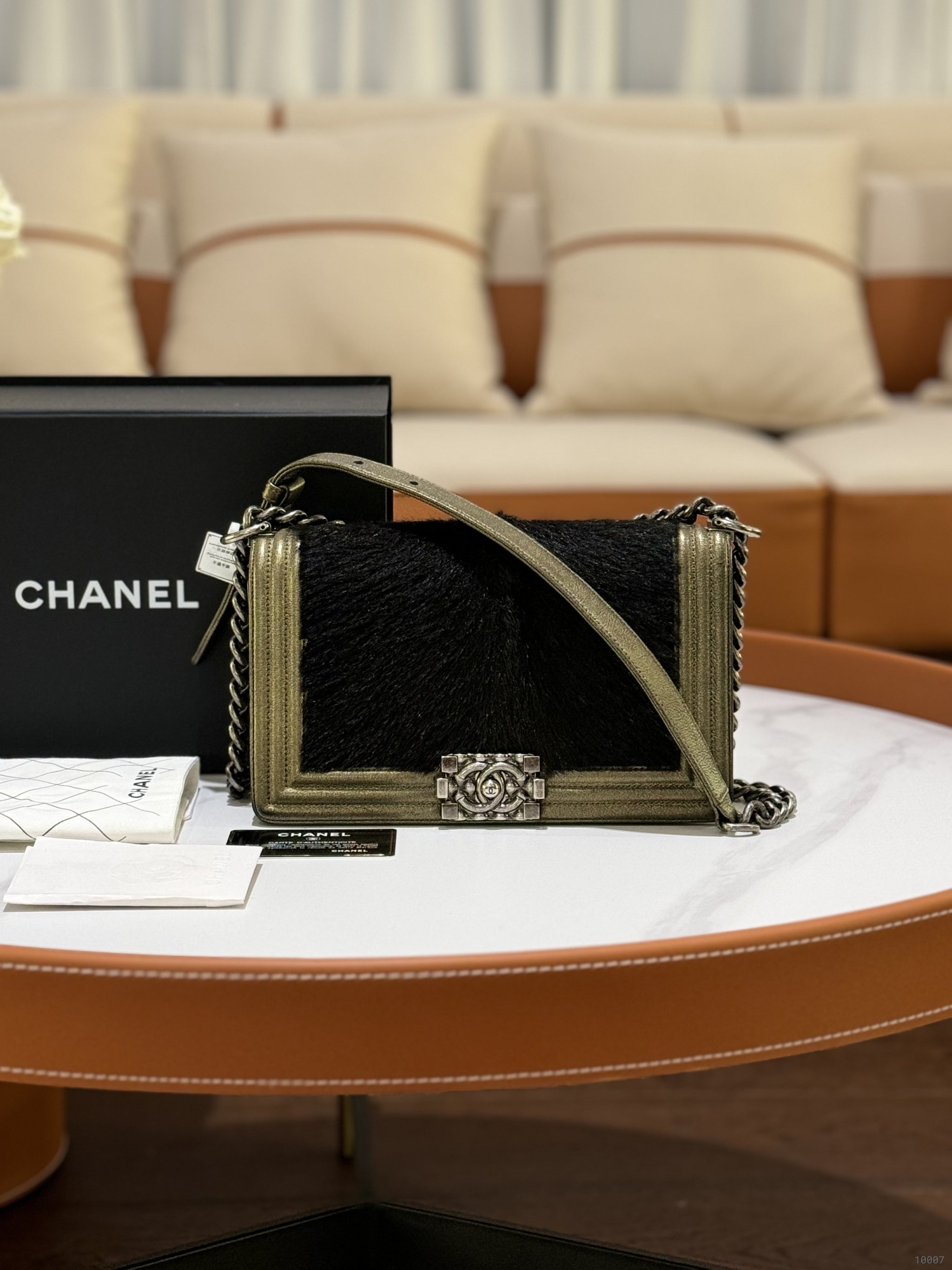 CHANEL LEBOY SEASONAL WITH SILVER CHAIN