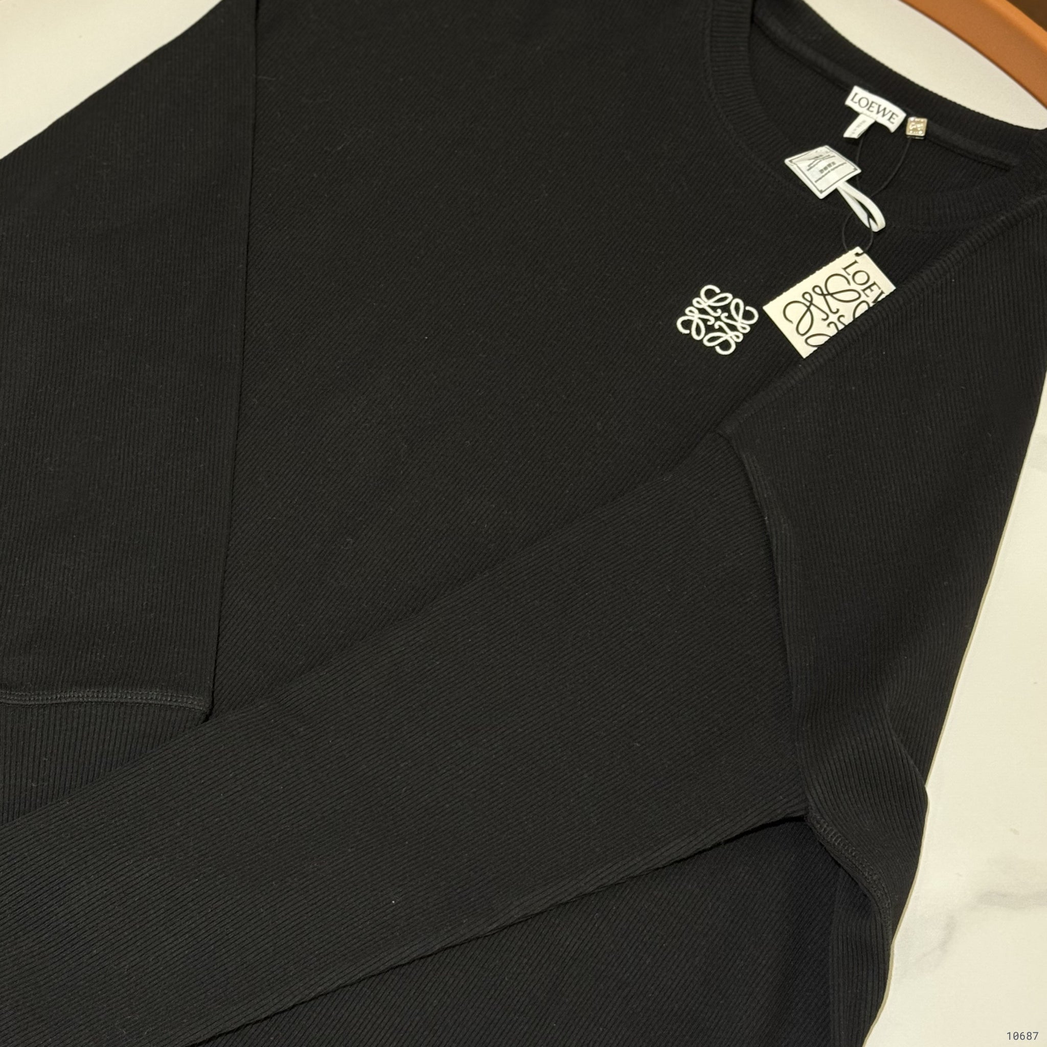 LOEWE LONG-SLEEVE T-SHIRT RIBBED TEXTURE FABRIC